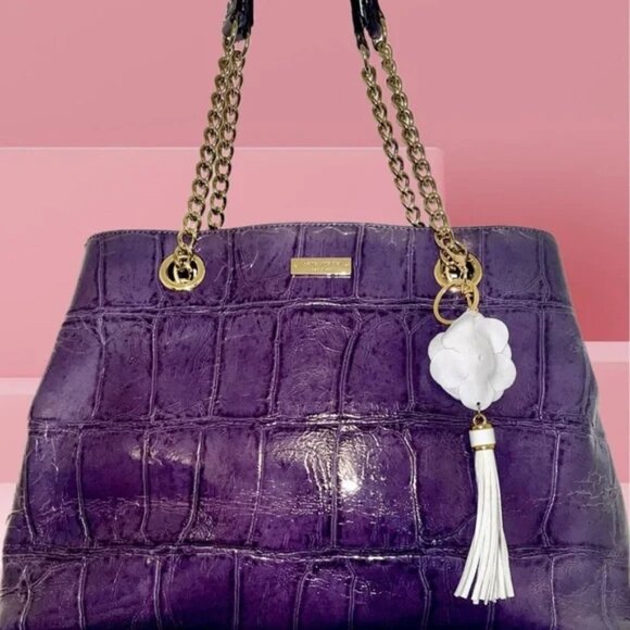 kate spade | Bags | Kate Spade Purple Crocembossed Tote Bag Euc | Poshmark